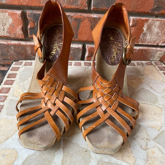 Sam Edelman | Shoes | Vintage Sam Edelman Nyc Leather Brown Wedge Heels ...
